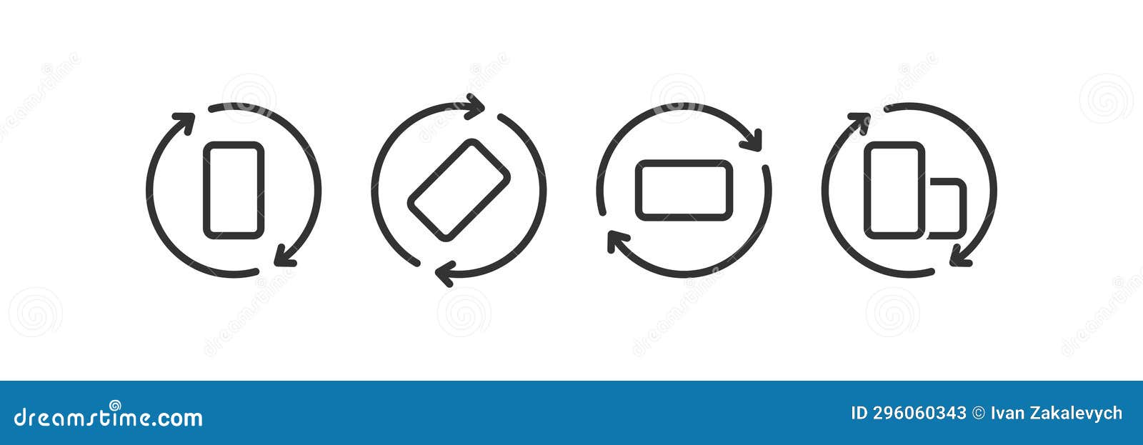 Rotate Your Phone Landscape Icon Set. Vector Illustration Design Stock ...