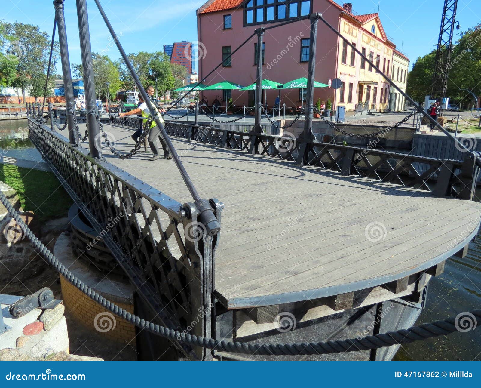 Rotated bridge, Lithuania editorial photography. Image of landmarks ...