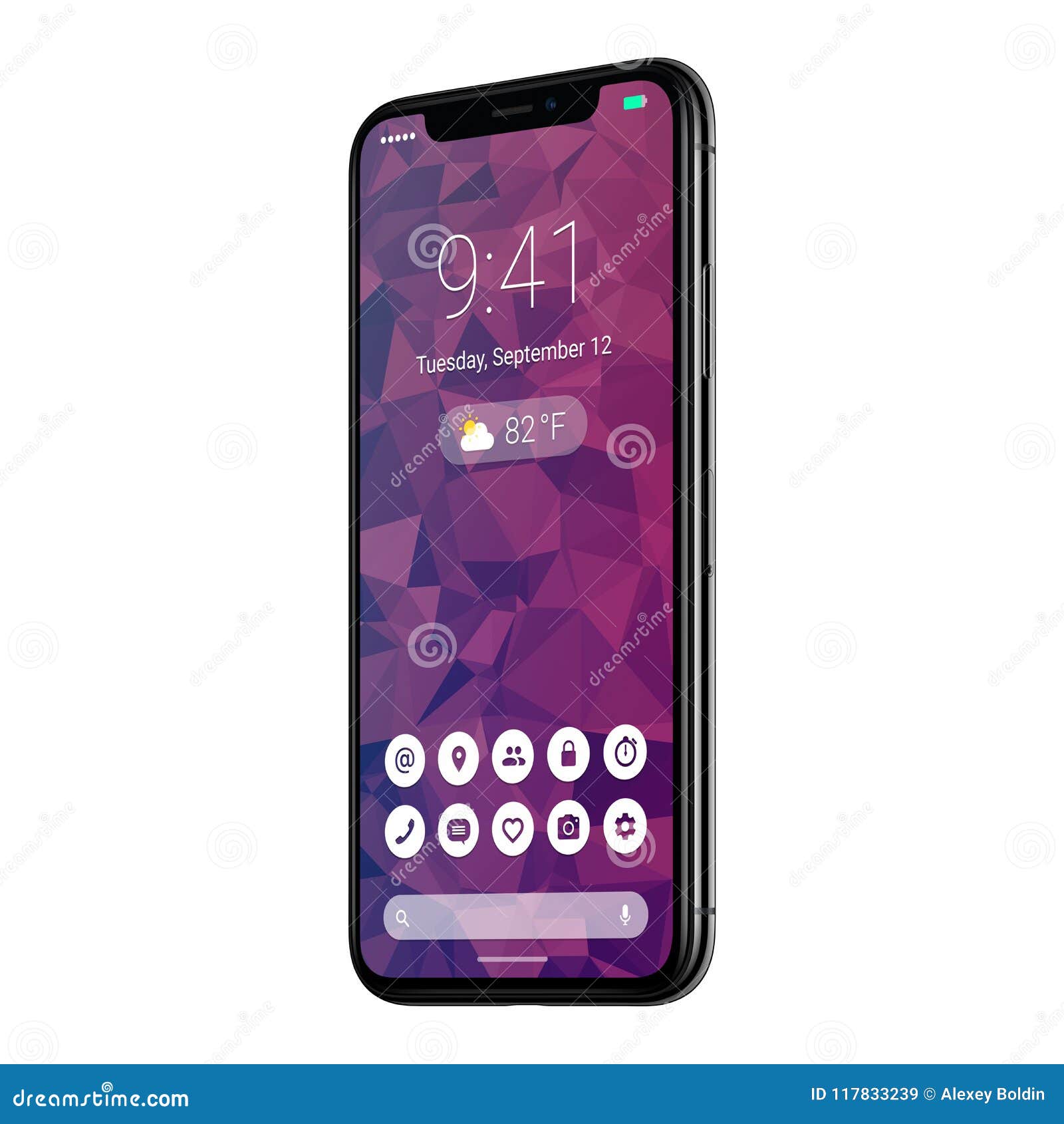 Rotated Frameless Smartphone Concept with Material Design Flat UI ...