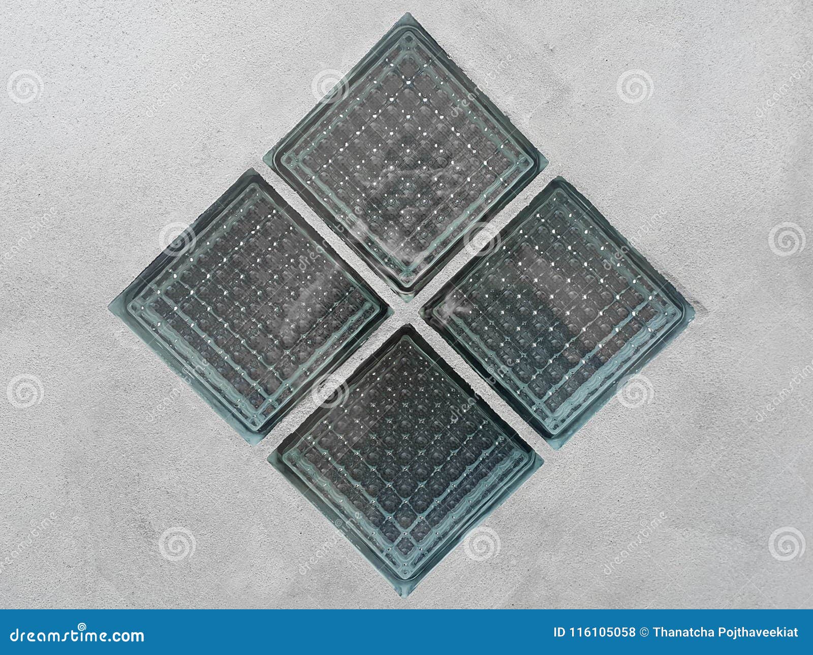 Rotated Glass Blocks on a Wall. Stock Photo - Image of glass ...
