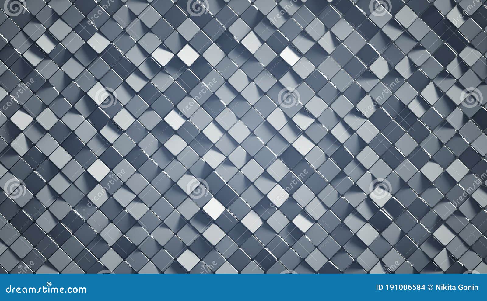 Rotated Grey Rhomb Shapes 3D Render Stock Illustration - Illustration ...