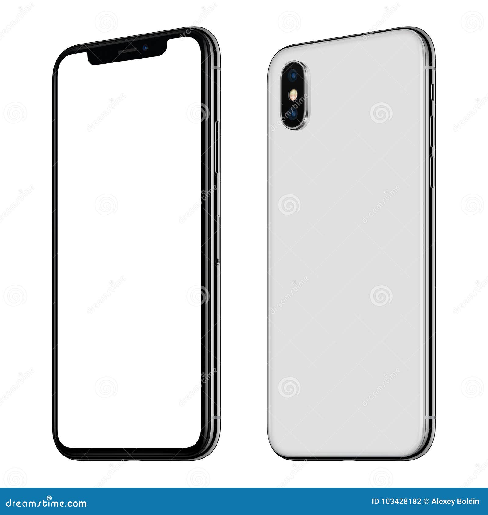 New White Smartphone Mockup Similar To IPhone X Front and Back Sides CW ...