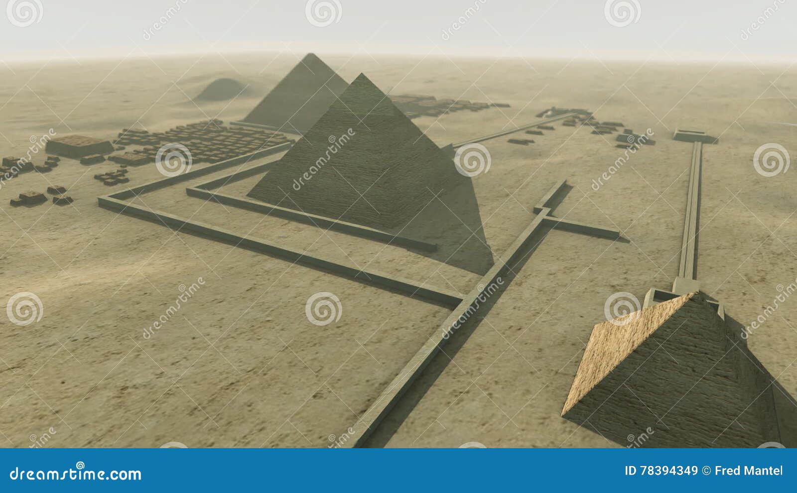 Rotating Above a 3D Animation of the Giza Platform Egypt. Loop-able ...
