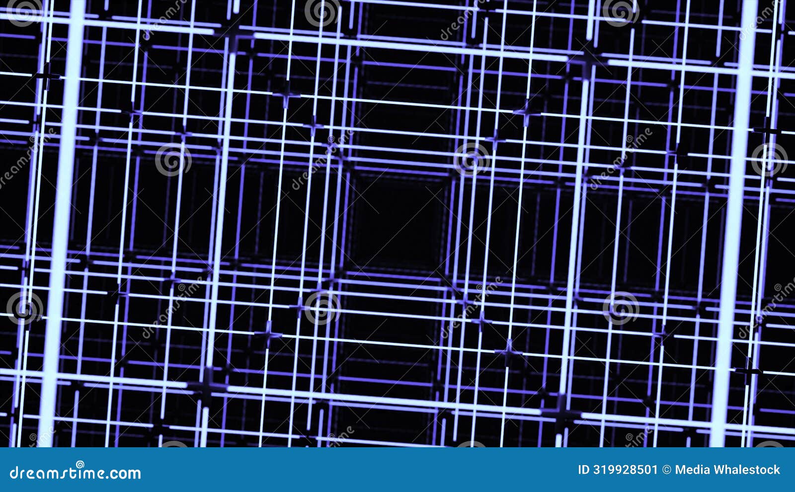 Rotating Animation with Square Line Construction. Design. Spatial Grid ...