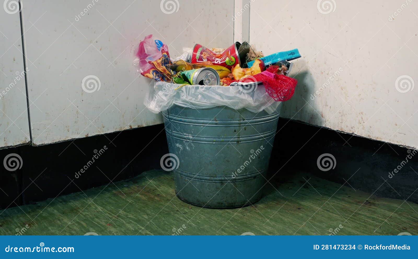 Full Garbage Can in Kitchen Stock Footage - Video of home, rubbish ...