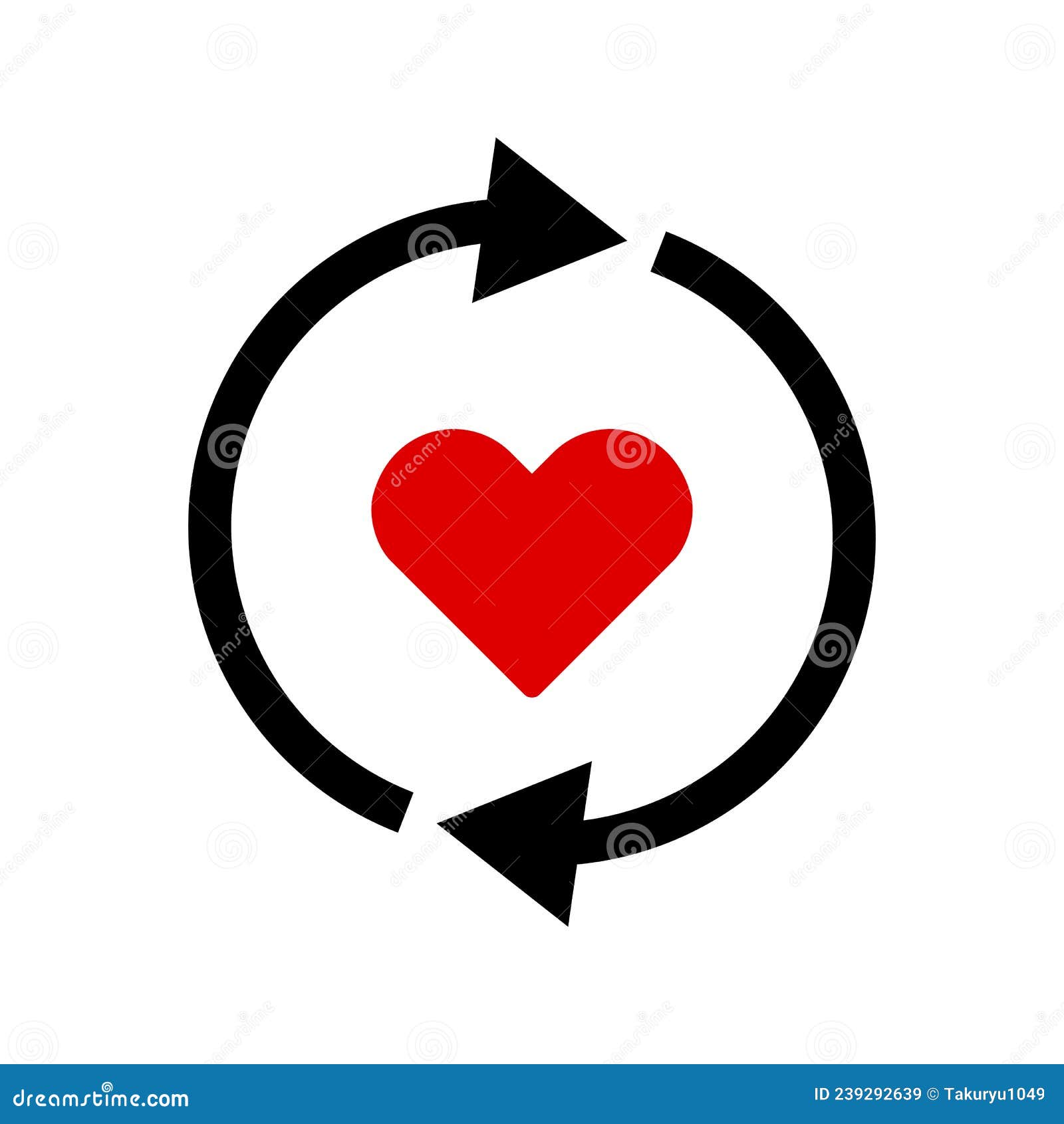 Rotating Arrow And Heart Icon. Vector. | CartoonDealer.com #239292639