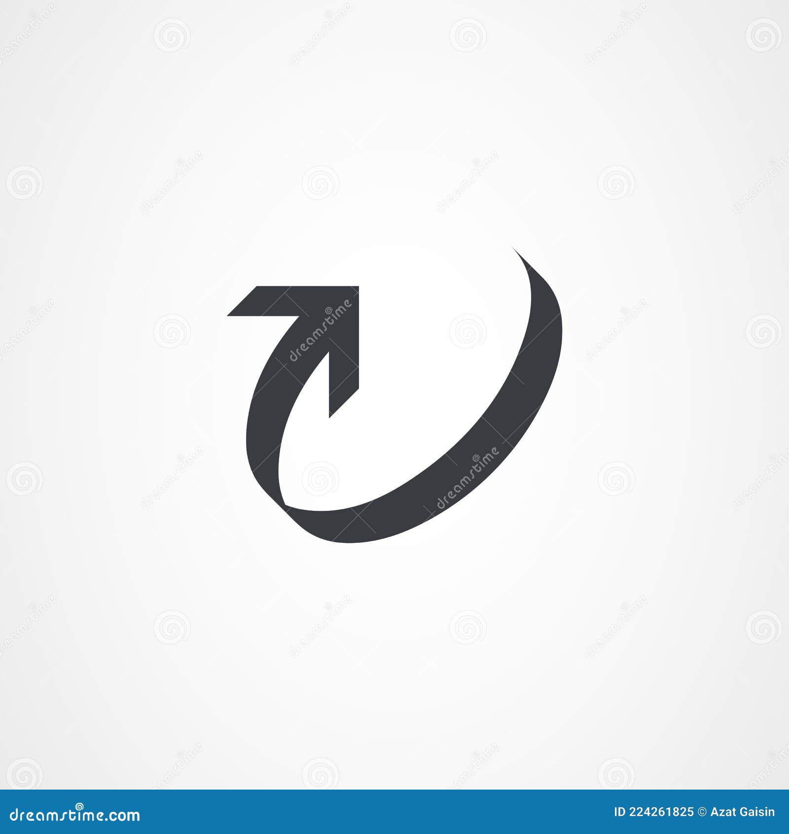 Rotating arrow, arrow icon stock illustration. Illustration of curved ...