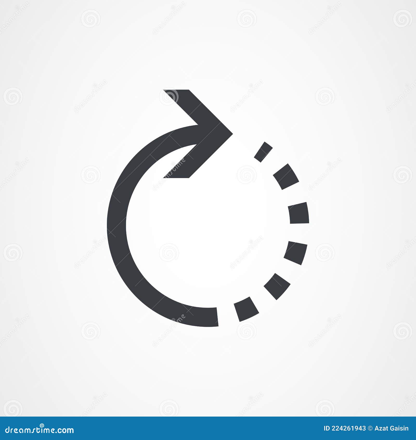 Rotating Arrow To the Right, Arrow Icon Stock Illustration ...