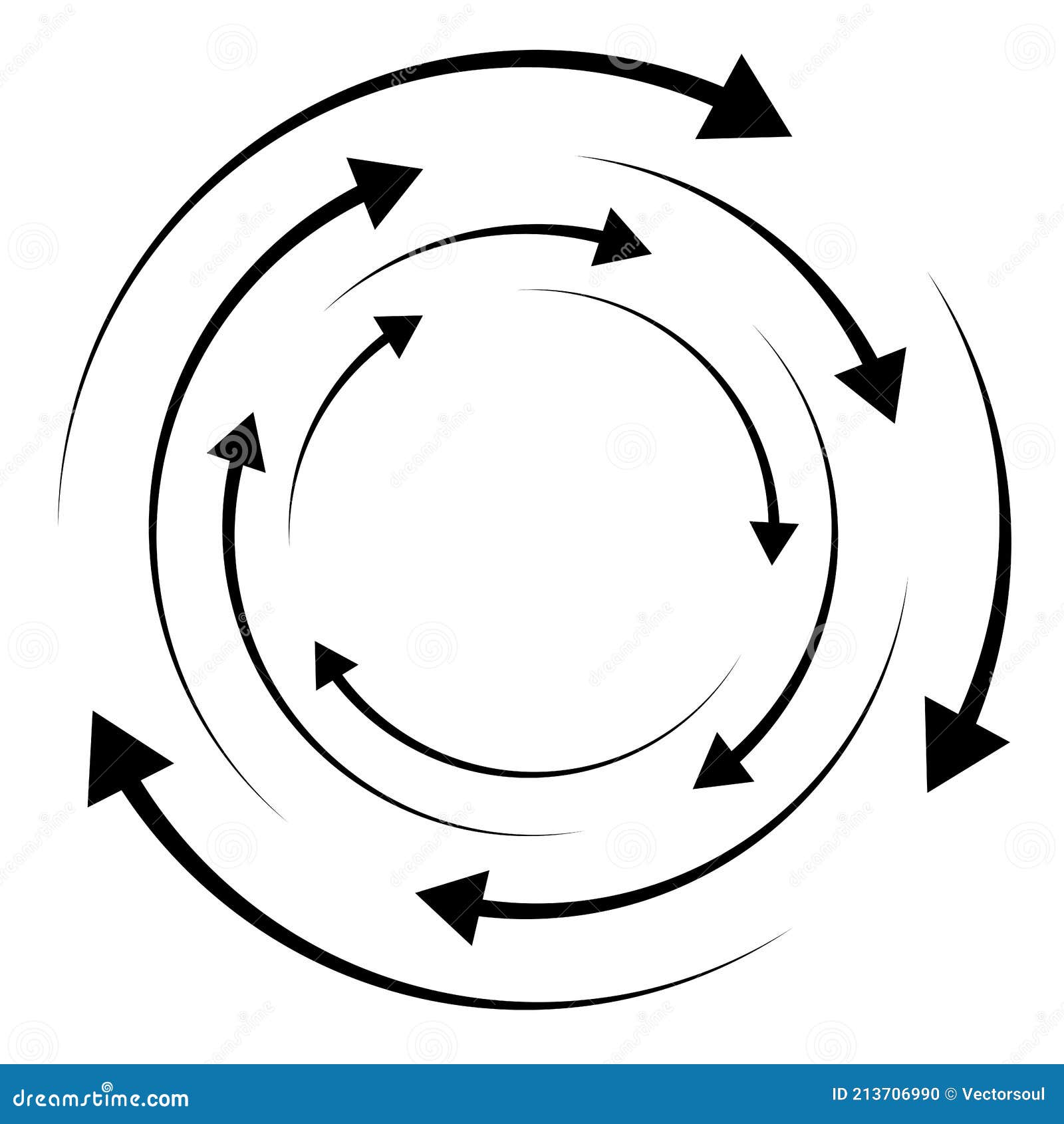 Rotating Arrows Concentric Radial And Circular Arrow Element Cycle