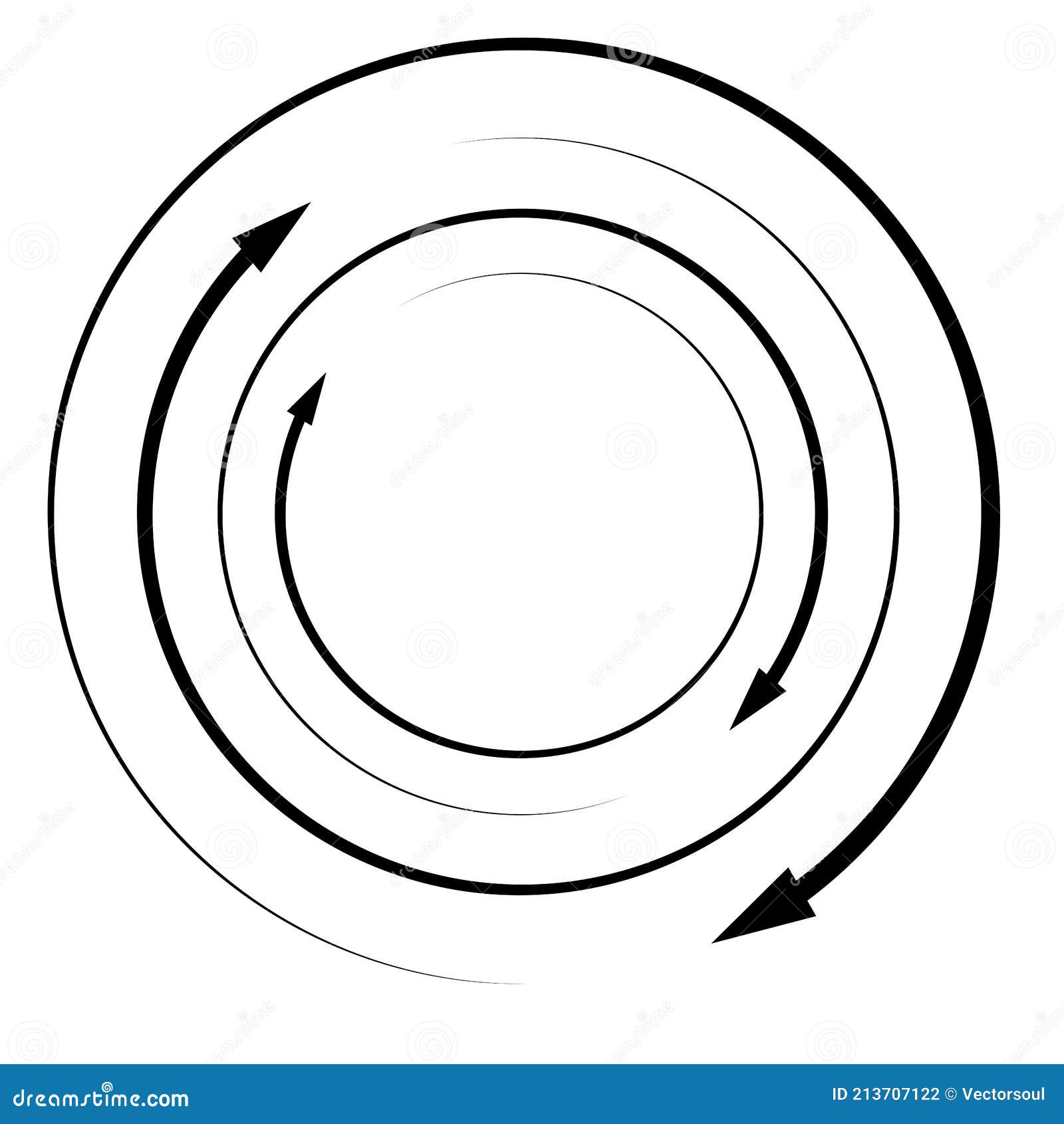 Rotating Arrows Concentric Radial And Circular Arrow Element Cycle
