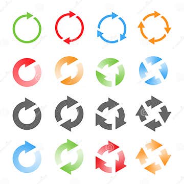 Rotating Arrows Set. Vector Illustration Stock Vector - Illustration of ...