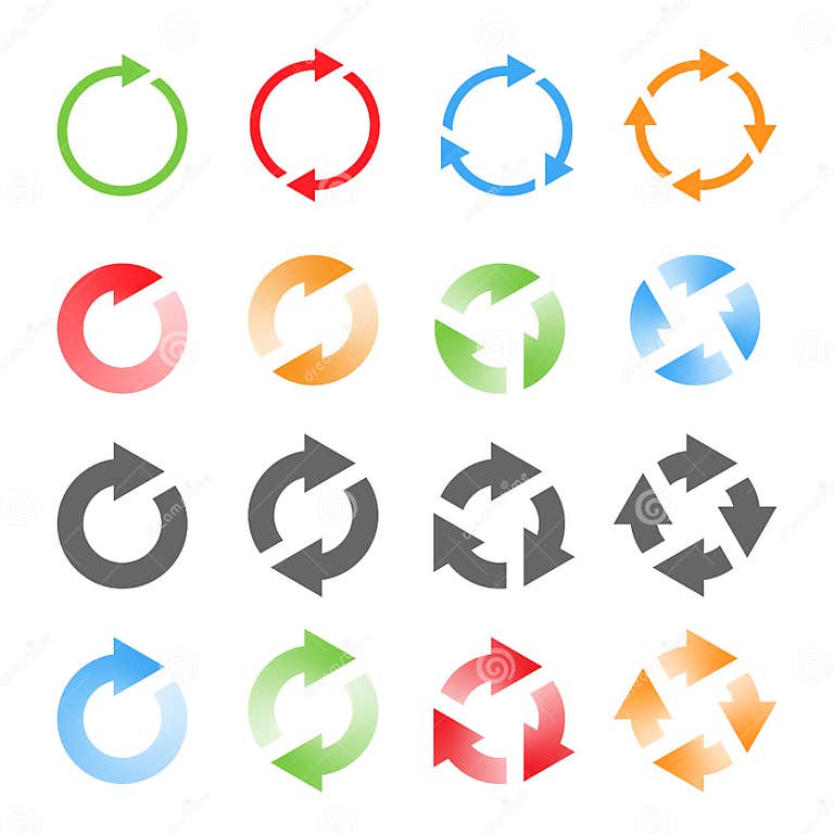 Rotating Arrows Set. Vector Illustration Stock Vector - Illustration of ...