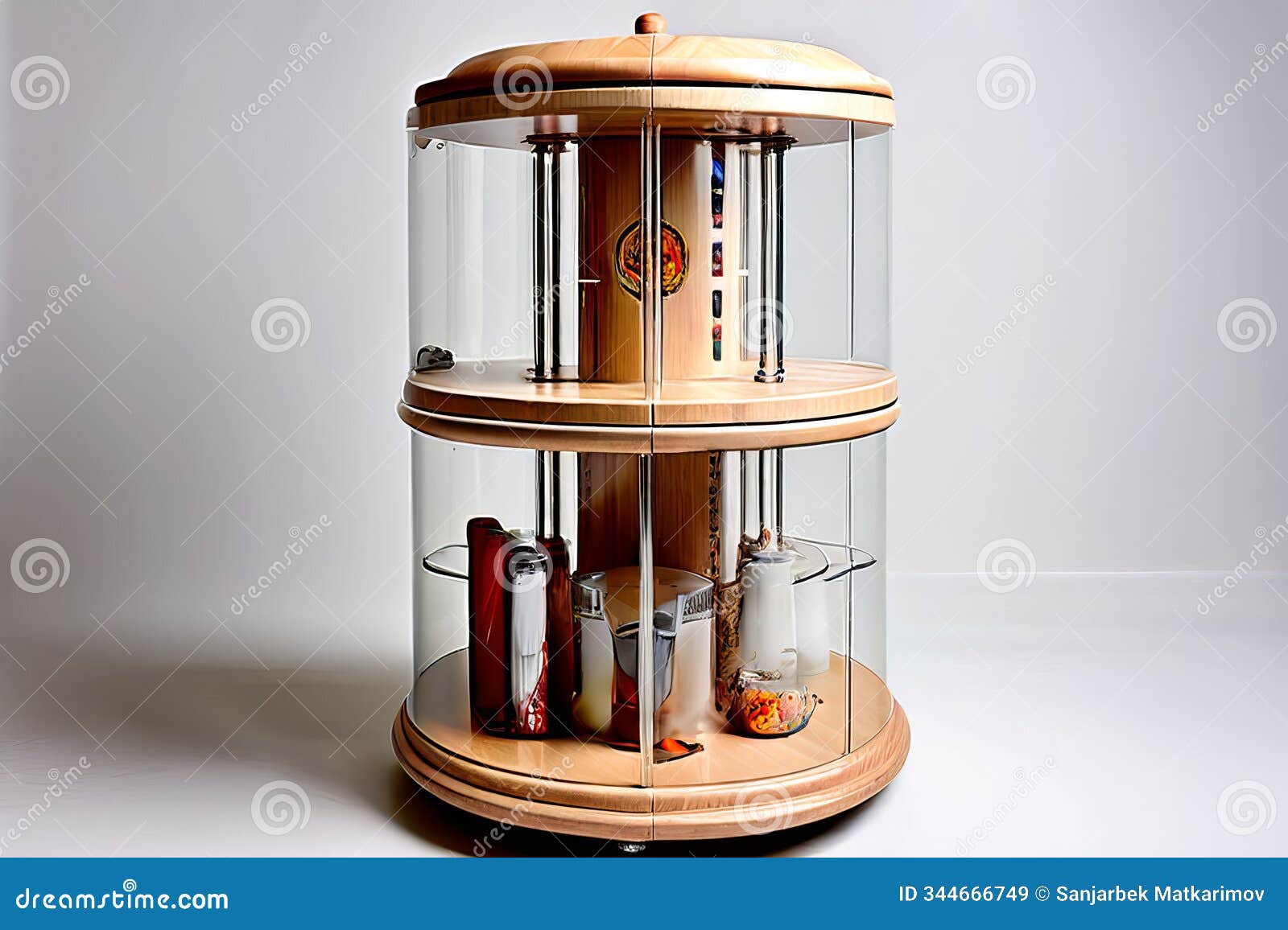 Rotating Carousel Corner Cabinet for Easy Access Stock Illustration ...