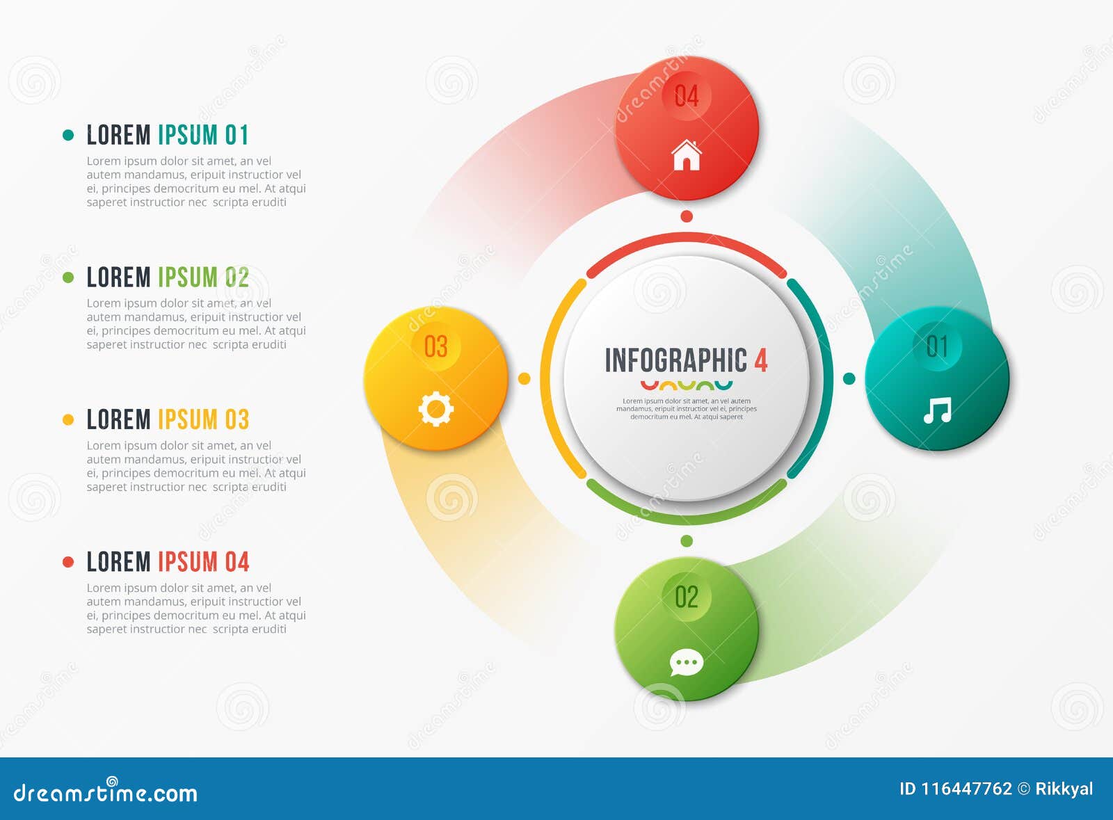 Rotating Circle Chart Templates, Infographic Designs, Visualizat Vector ...