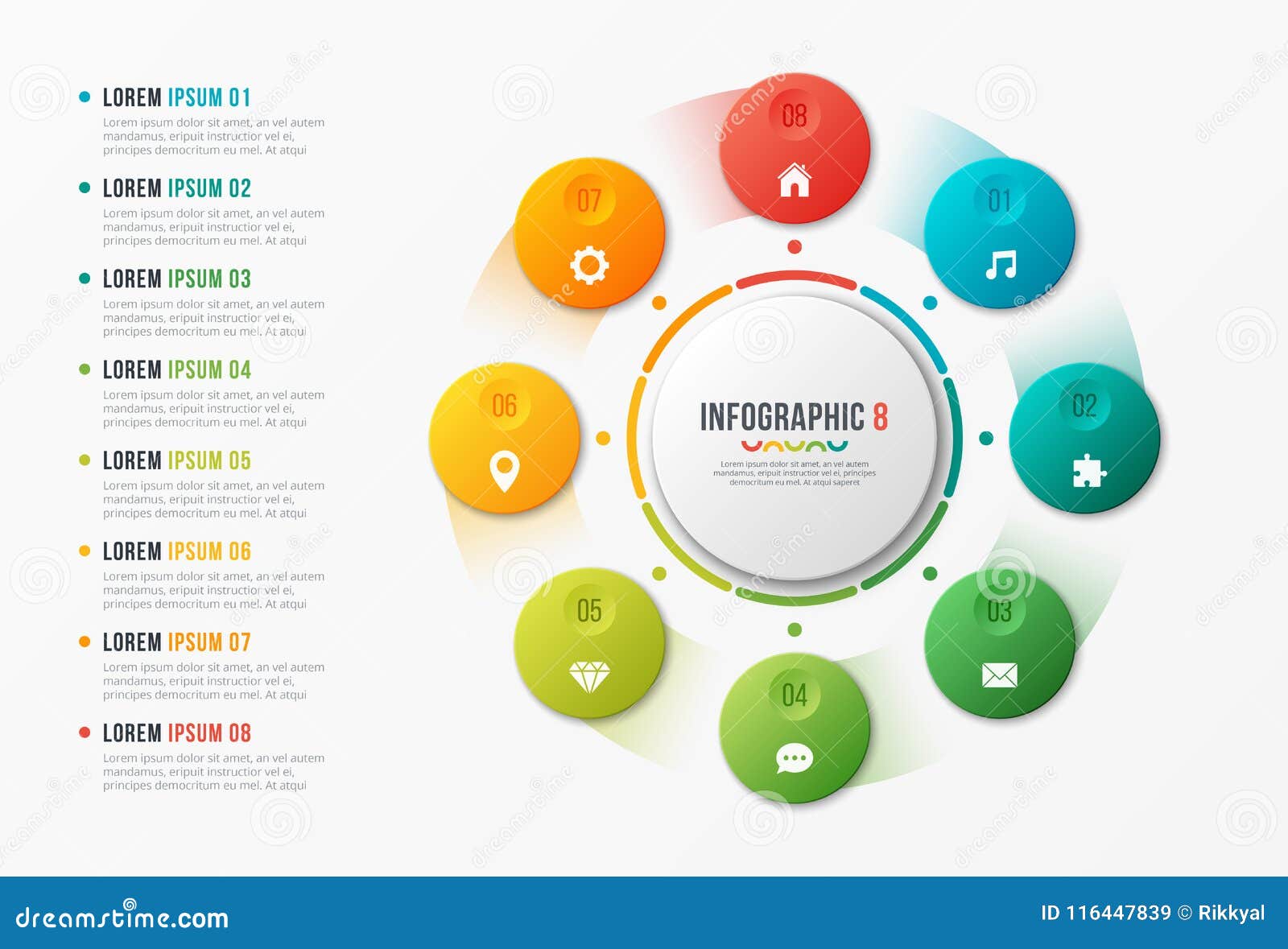 Rotating Circle Chart Template, Infographic Design, Visualization ...