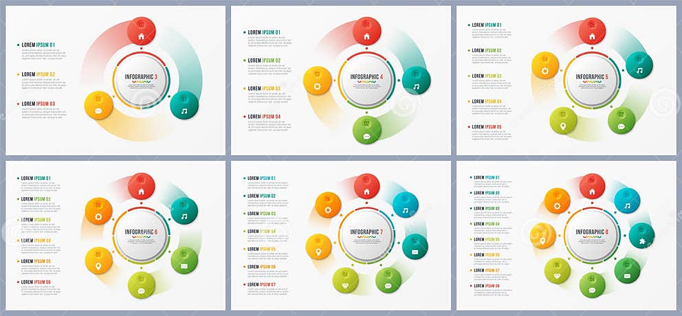 Rotating Circle Chart Templates, Infographic Designs, Visualizat Stock ...
