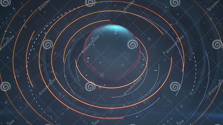 Rotating Circle Elements and Particles 3D Rendering Illustration Stock ...