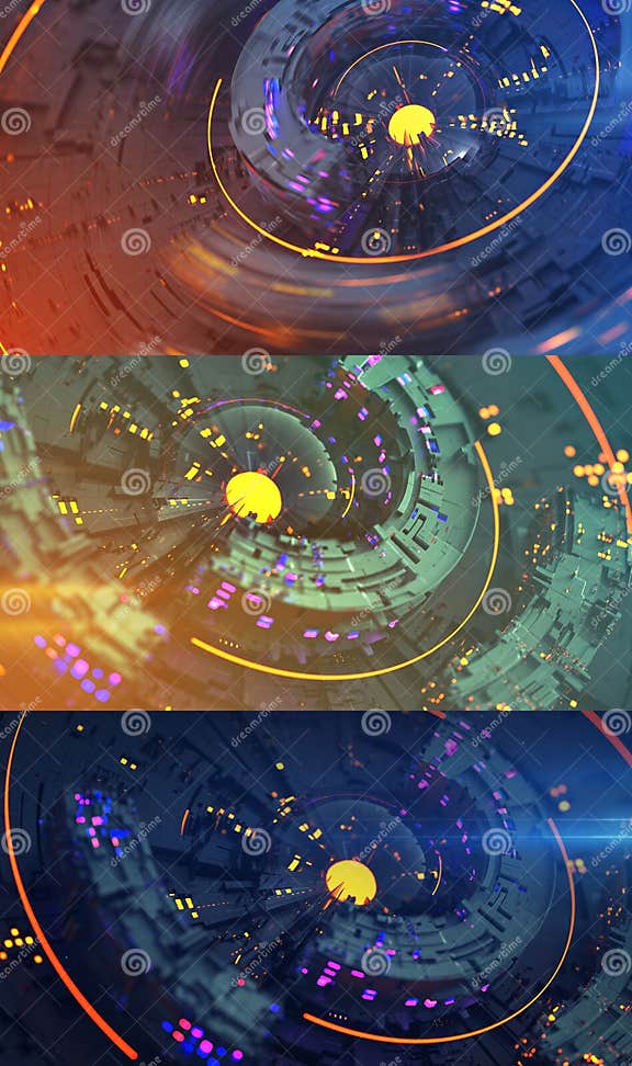 Rotating Circle Elements Set of 3D Rendering Illustrations Stock ...