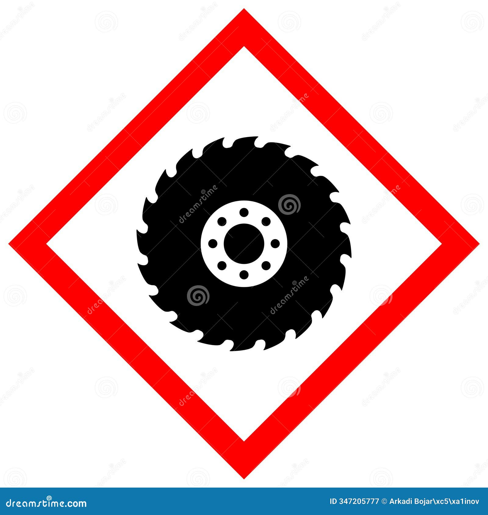 Rotating Circular Saw, Work Safety Warning Sign Stock Vector ...