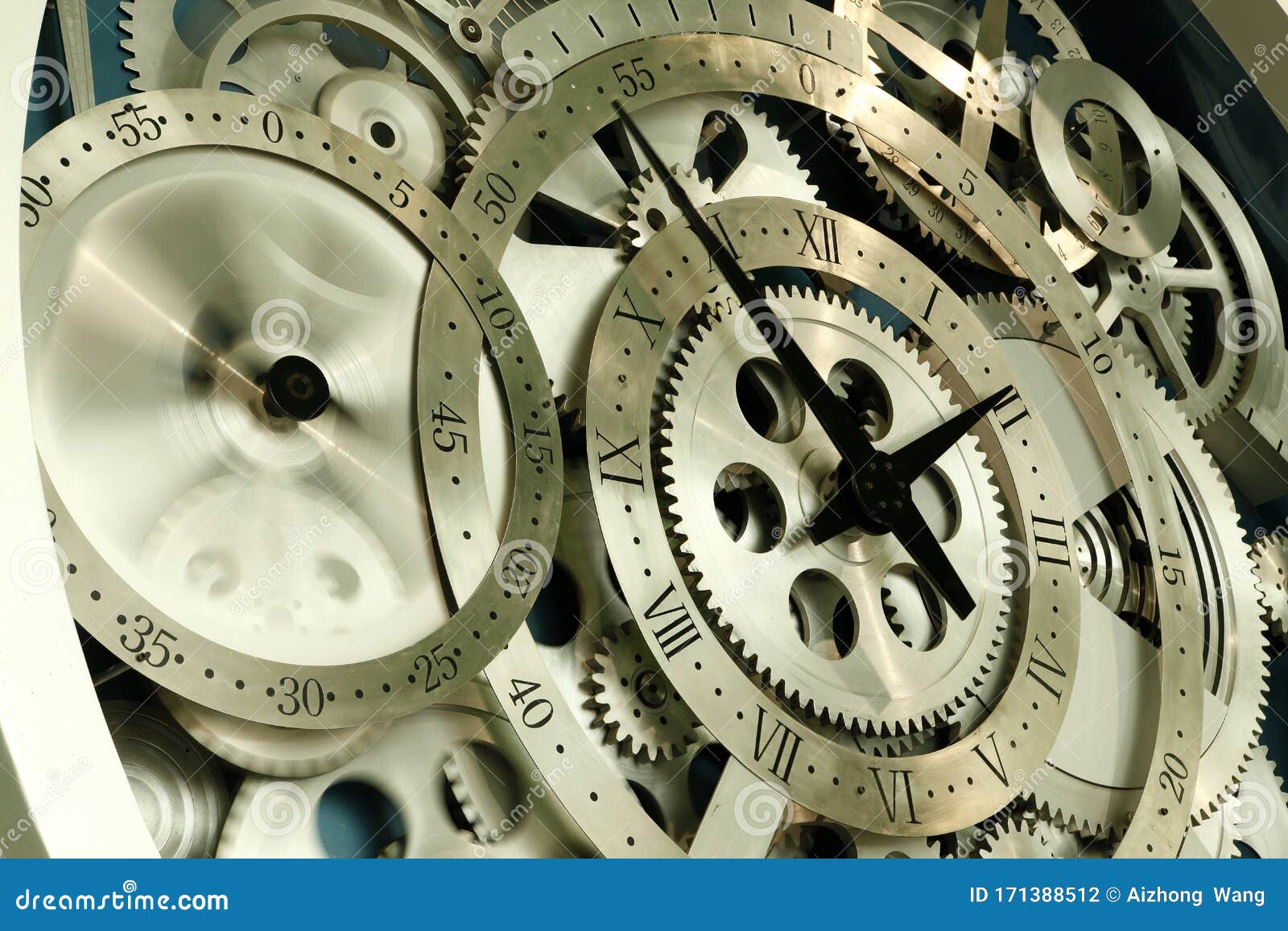 Rotating clock, close-up stock photo. Image of power - 171388512