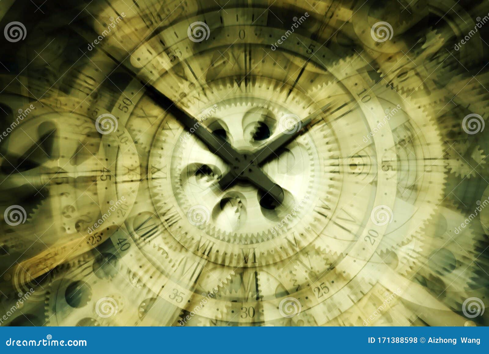 Rotating clock, close-up stock photo. Image of mechanical - 171388598