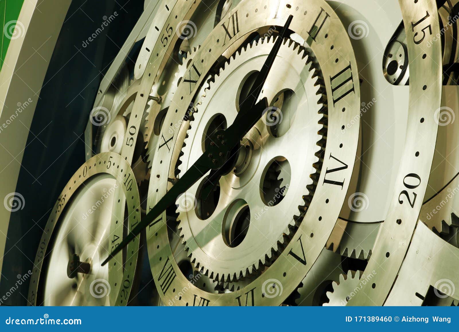 Rotating clock, close-up stock photo. Image of steel - 171389460