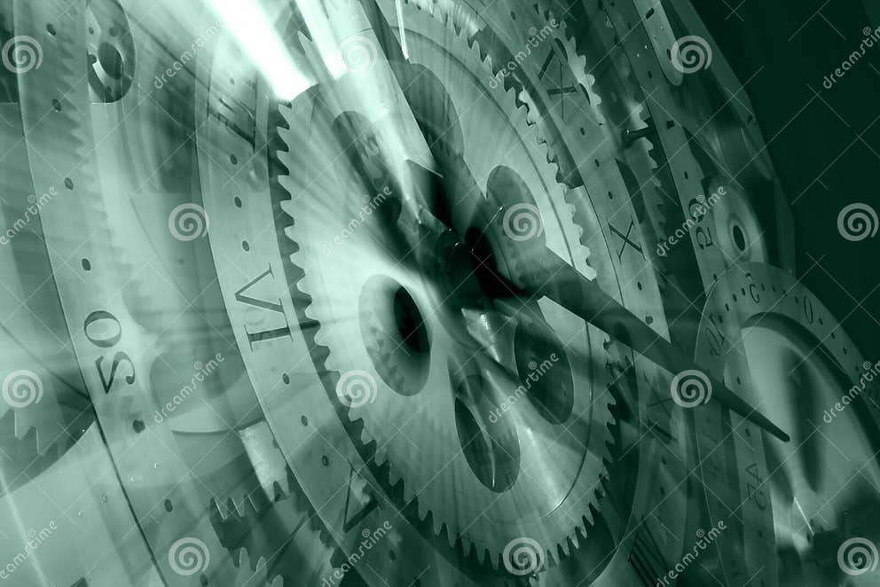 Rotating clock, close-up stock photo. Image of gearwheel - 171390296