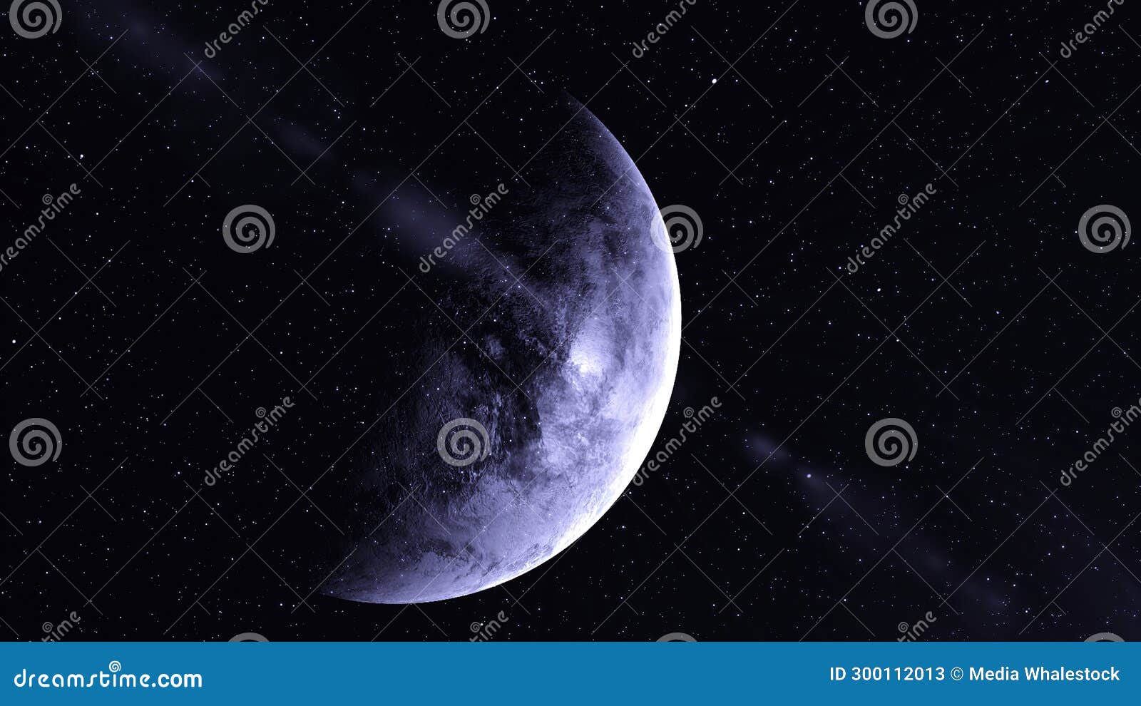 Rotating Cold Planet in Space. Motion. 3D Planet Rotates on Background ...