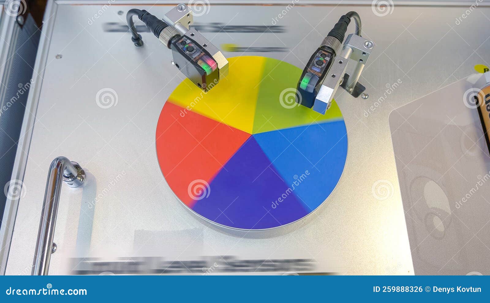 Rotating Colored Manucature Machine Disk Top View. Stock Photo - Image ...