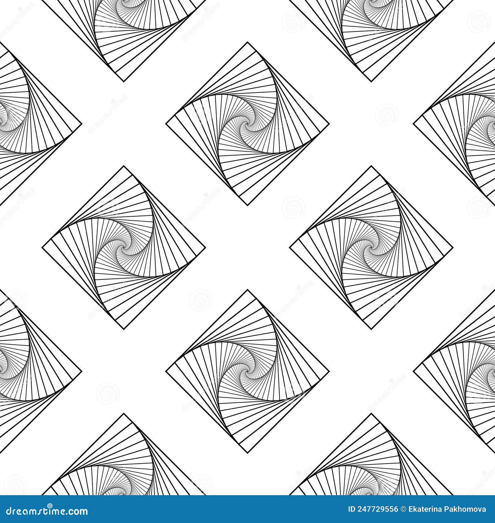Rotating Concentric Squares Seamless Pattern, Square Optical Illusion ...