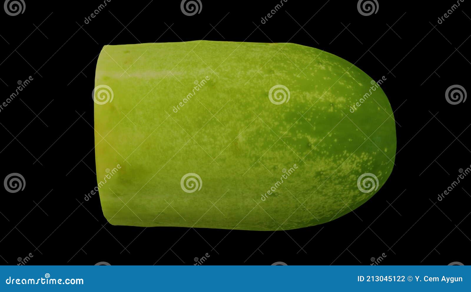 Rotating Cut Emerald White Cucumber on Black Background 02A Looping ...