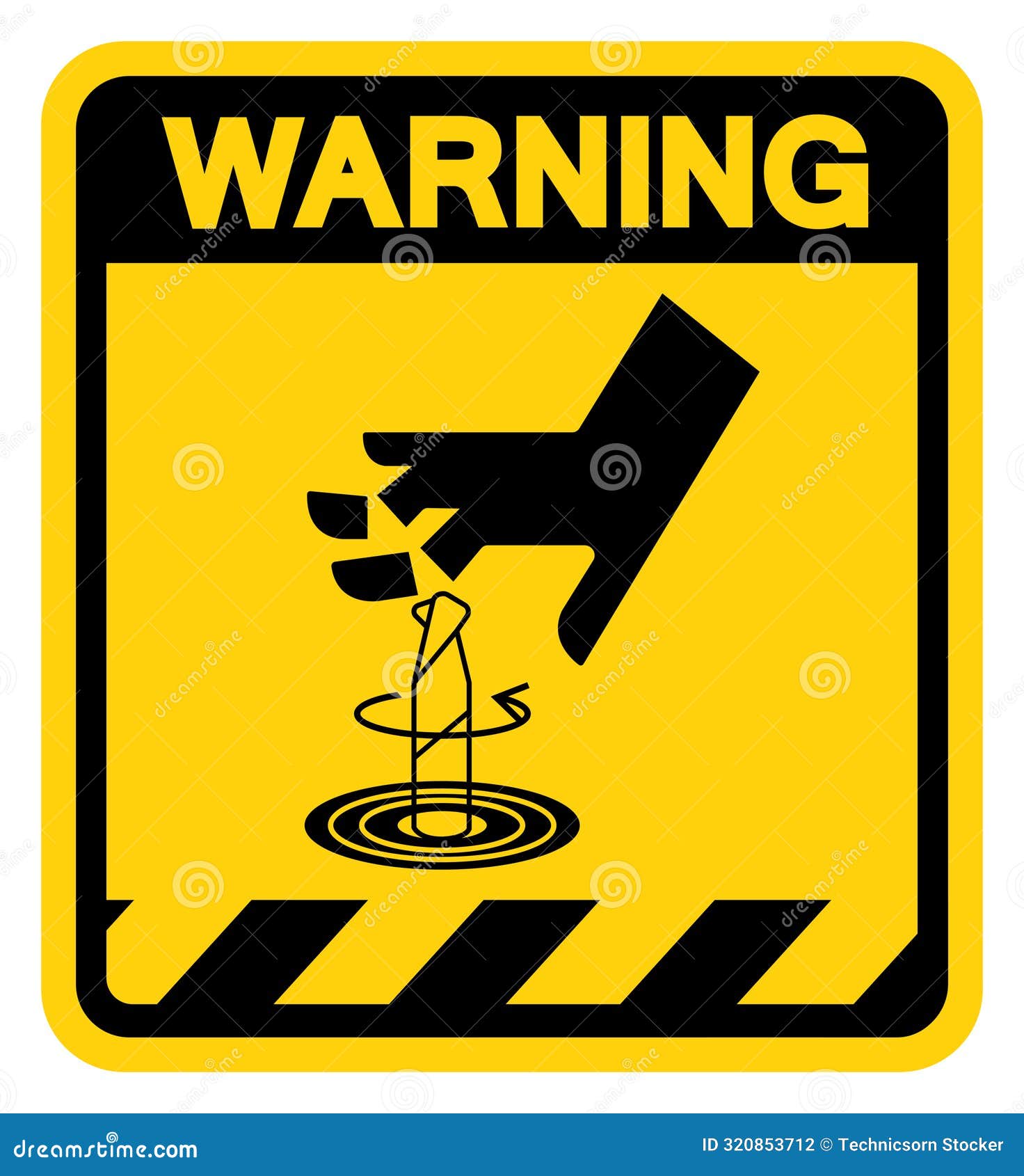 Rotating Cutter Hazard Warning Sign, Vector Illustration, Isolate on ...