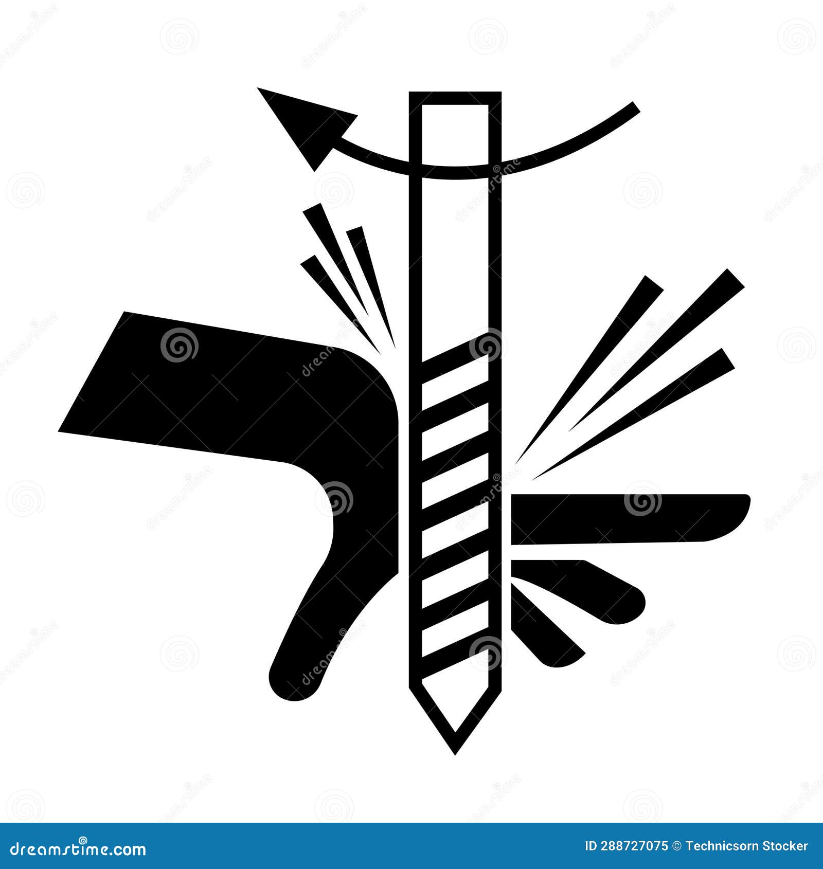 Rotating Cutting Hazard Black Icon ,Vector Illustration, Isolate on ...