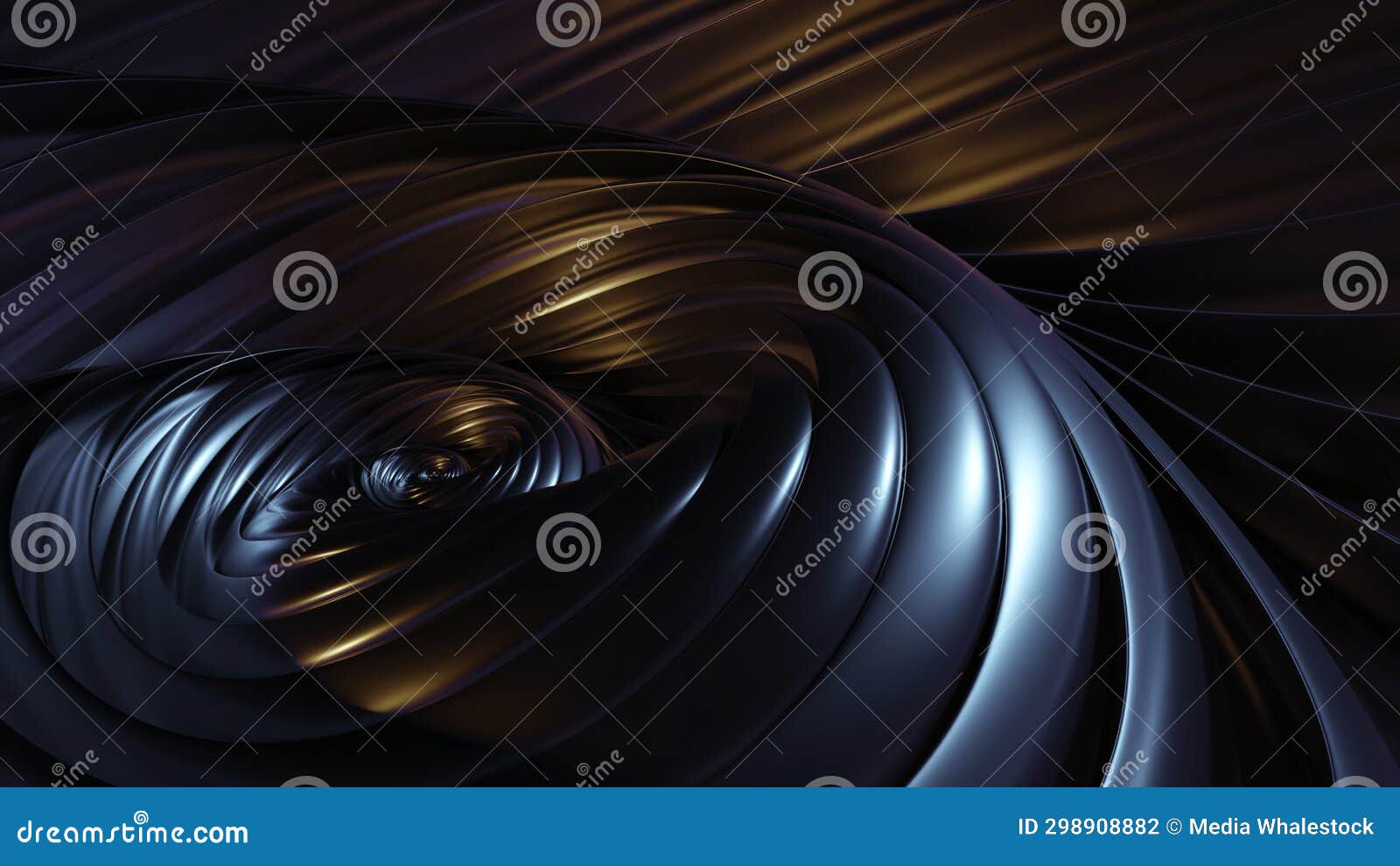 Rotating 3d Spiral with Metal Lines. Design. 3D Vortex in Metal Spiral ...