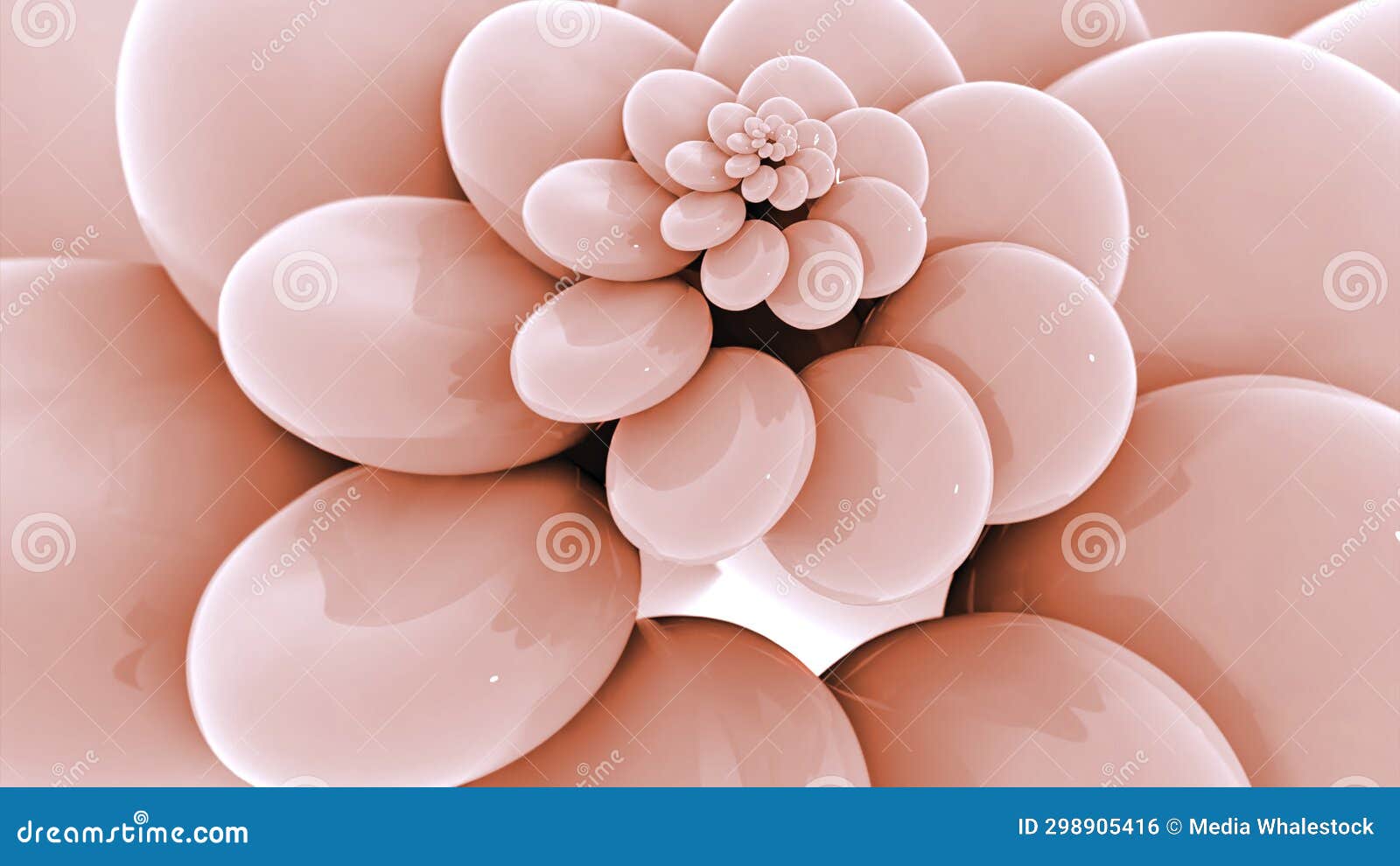 Rotating 3d Spiral of Round Balls. Design. Abstract 3d Spiral of Moving ...