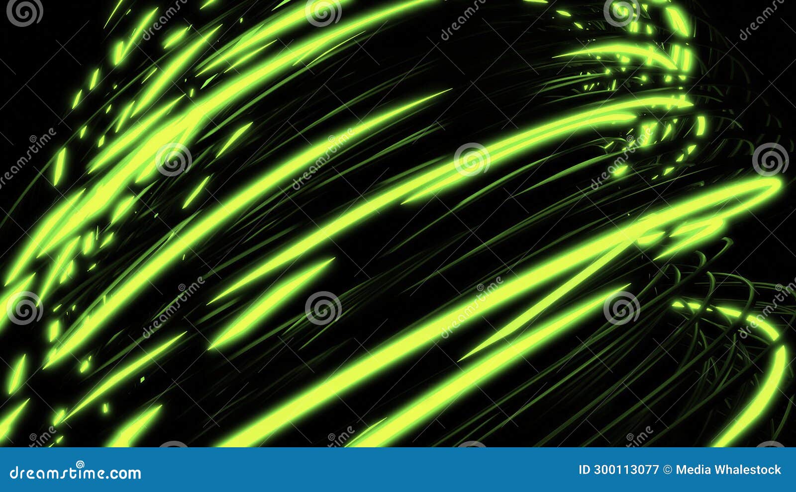 Rotating 3d Vortex with Neon Lines on Black Background. Design. Side ...