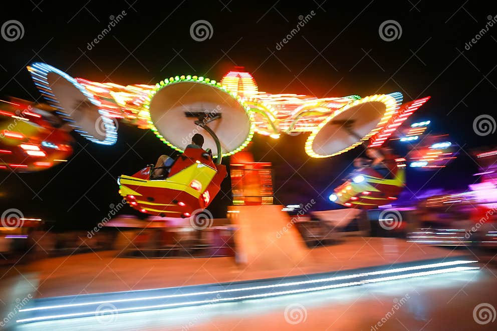 Rotating Device in Amusement Park Stock Image - Image of adventure ...