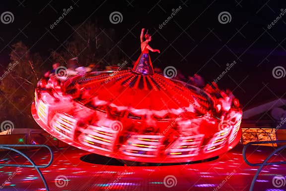 Rotating Device in Amusement Park Stock Photo - Image of carousel ...