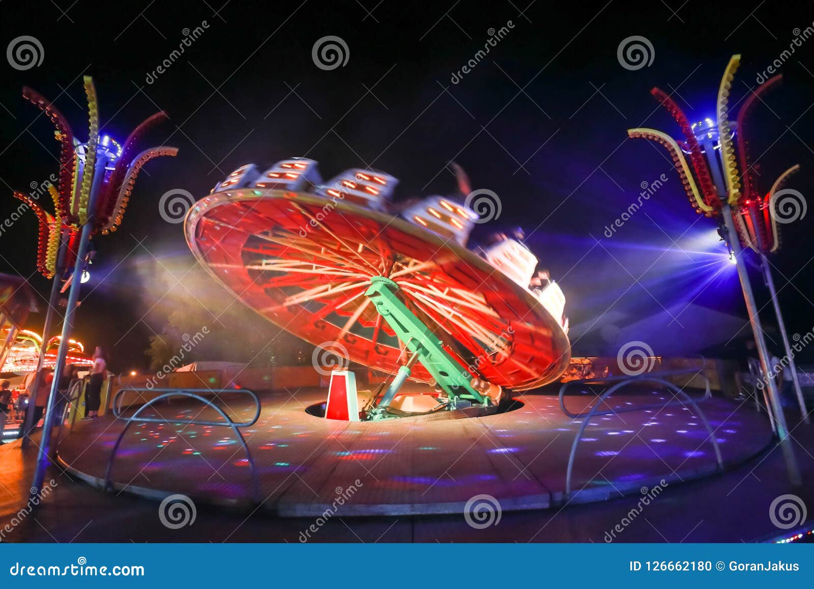 Rotating Device in Amusement Park Stock Photo - Image of device ...