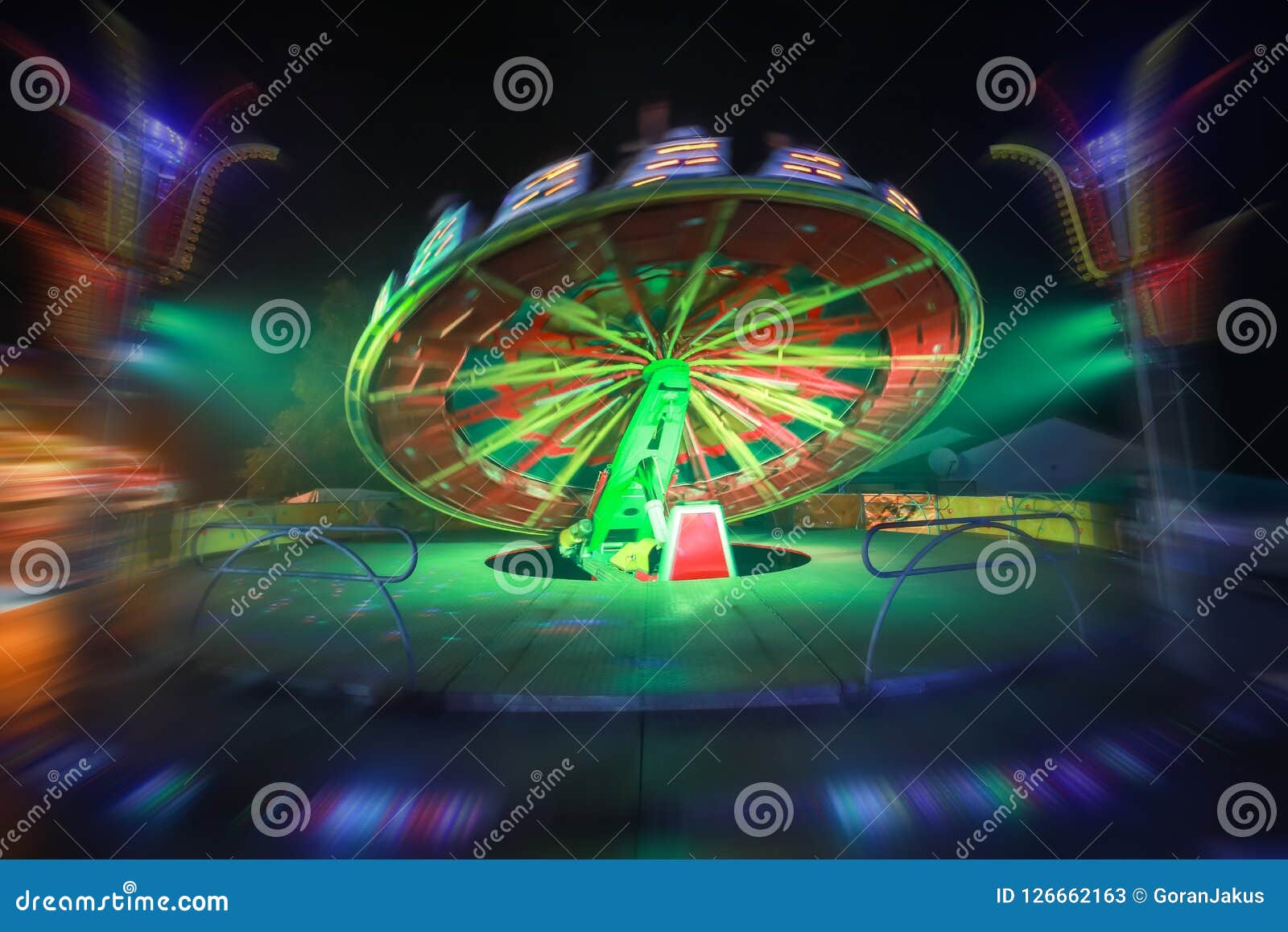 Rotating Device in Amusement Park Stock Image - Image of adventure ...
