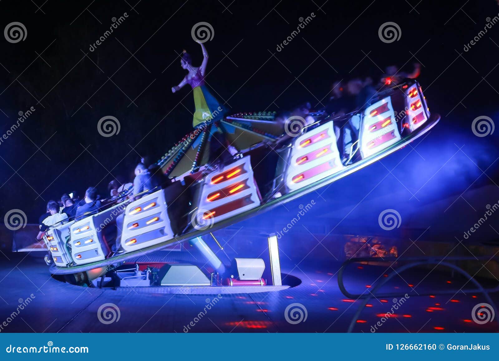 Rotating Device in Amusement Park Stock Photo - Image of funfair ...