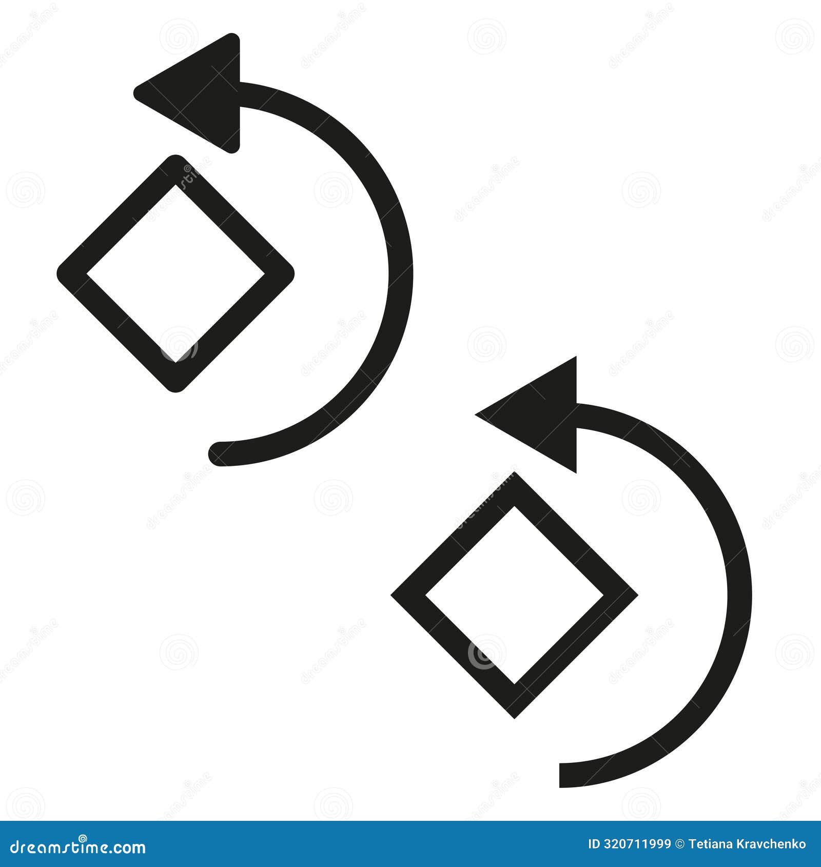 Rotating Diamond Icons. Circular Arrows. Dynamic Motion. Vector Symbols ...
