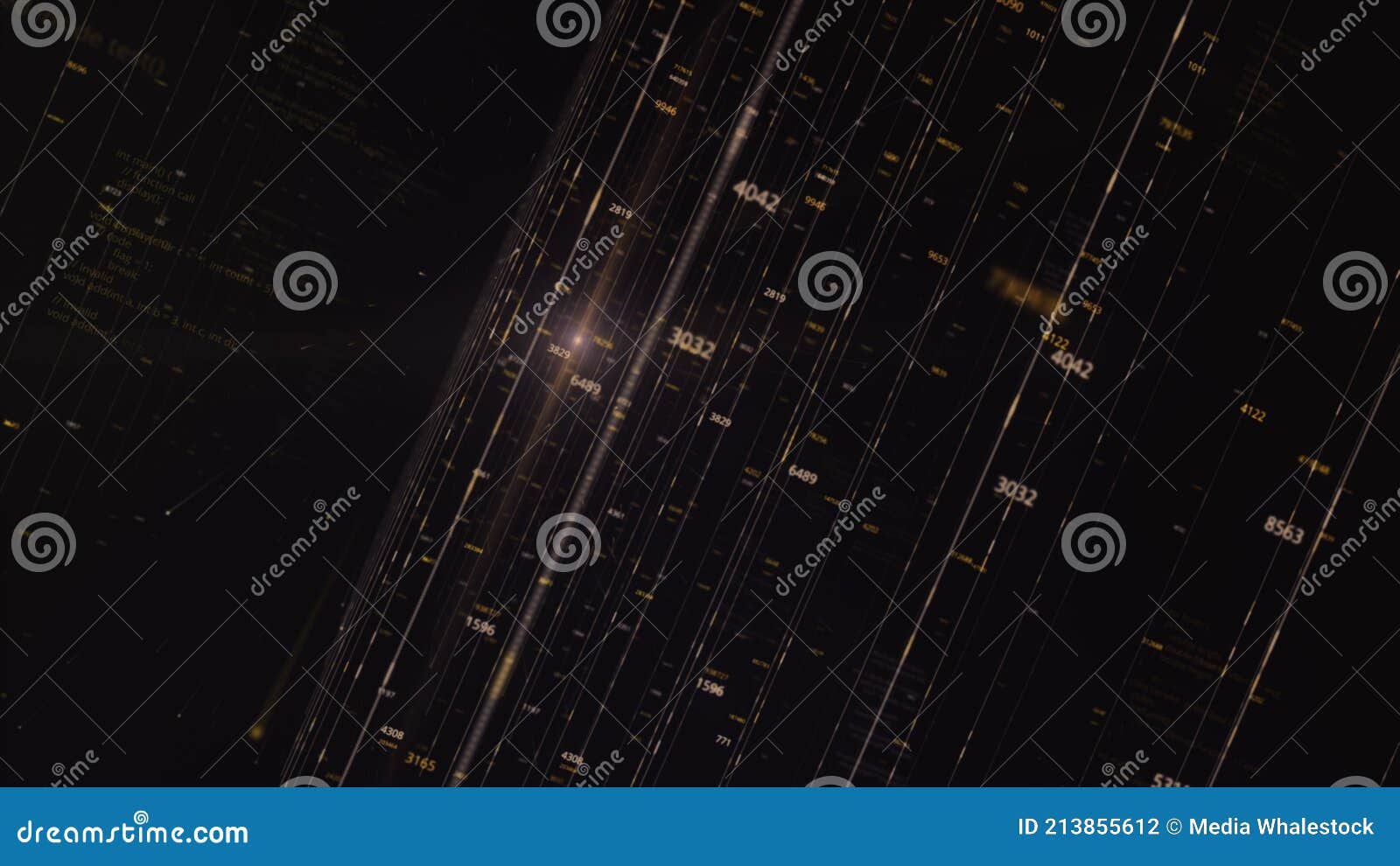 Rotating Digital Space With Virtual Reality Of Numbers And Columns ...