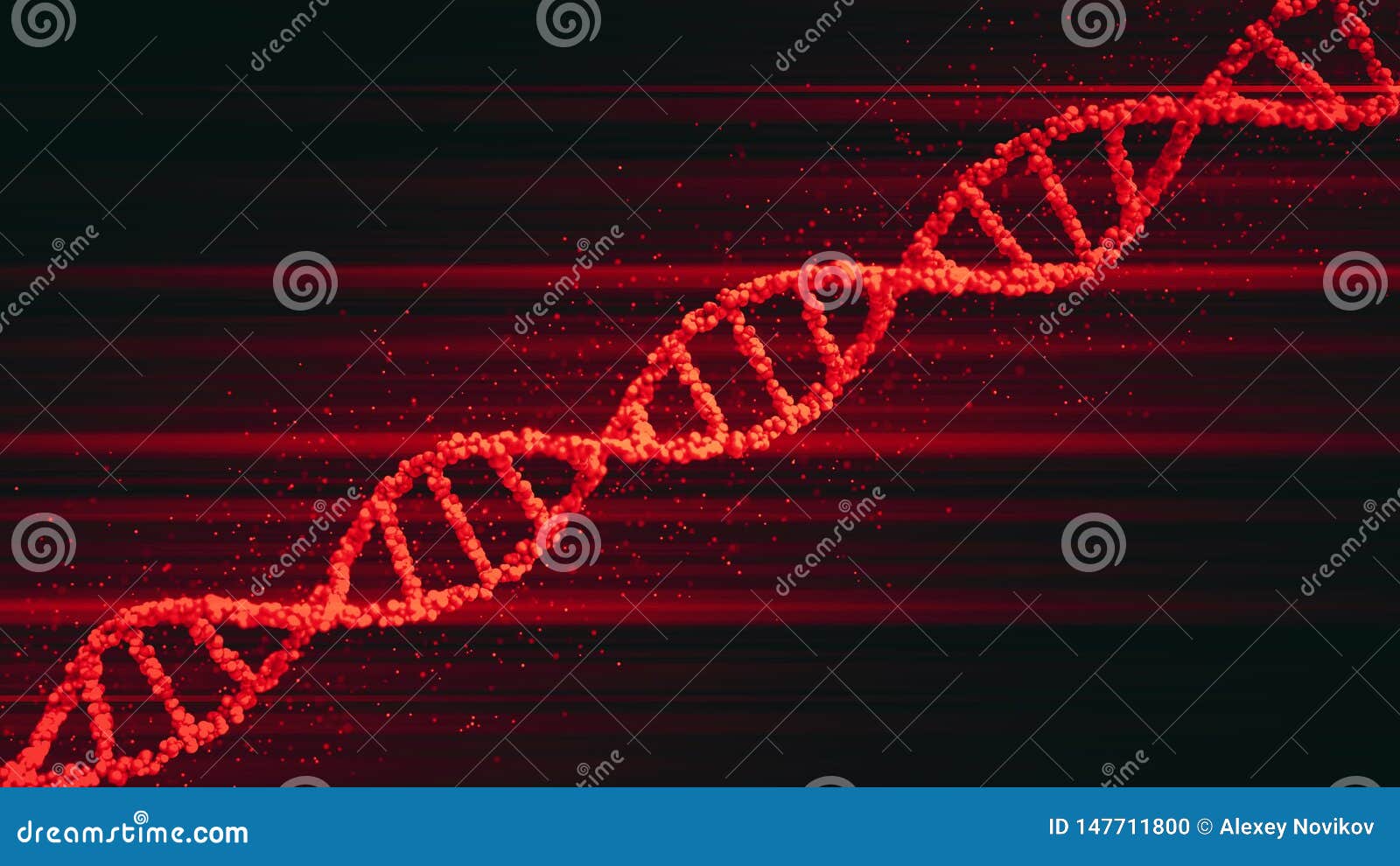 Rotating Red DNA Molecule Model, Loopable 3D Animation Stock Footage ...