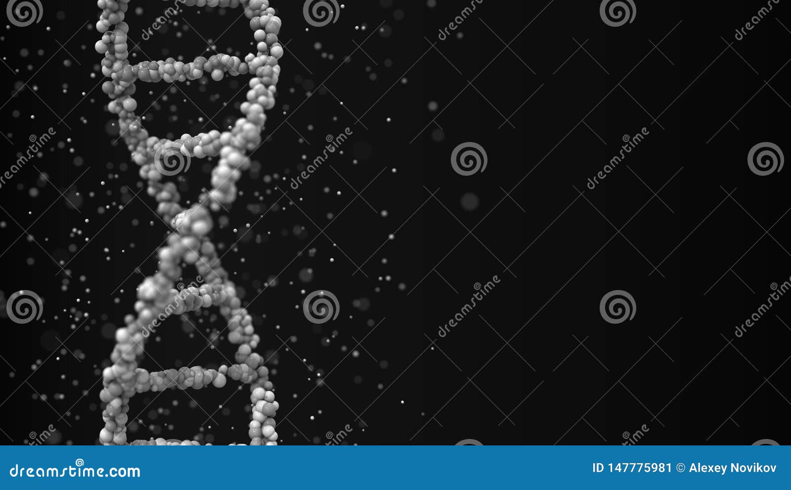 Rotating DNA Molecule Model and Particles, Loopable 3D Animation Stock ...