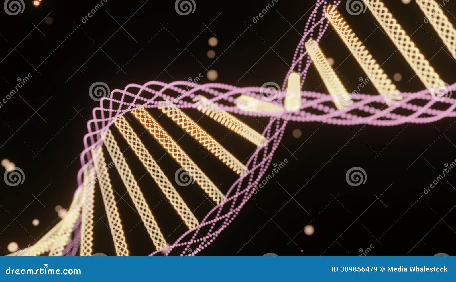 Rotating Dna Spiral with Dots. Design. Beautiful Dna Spiral Rotates ...