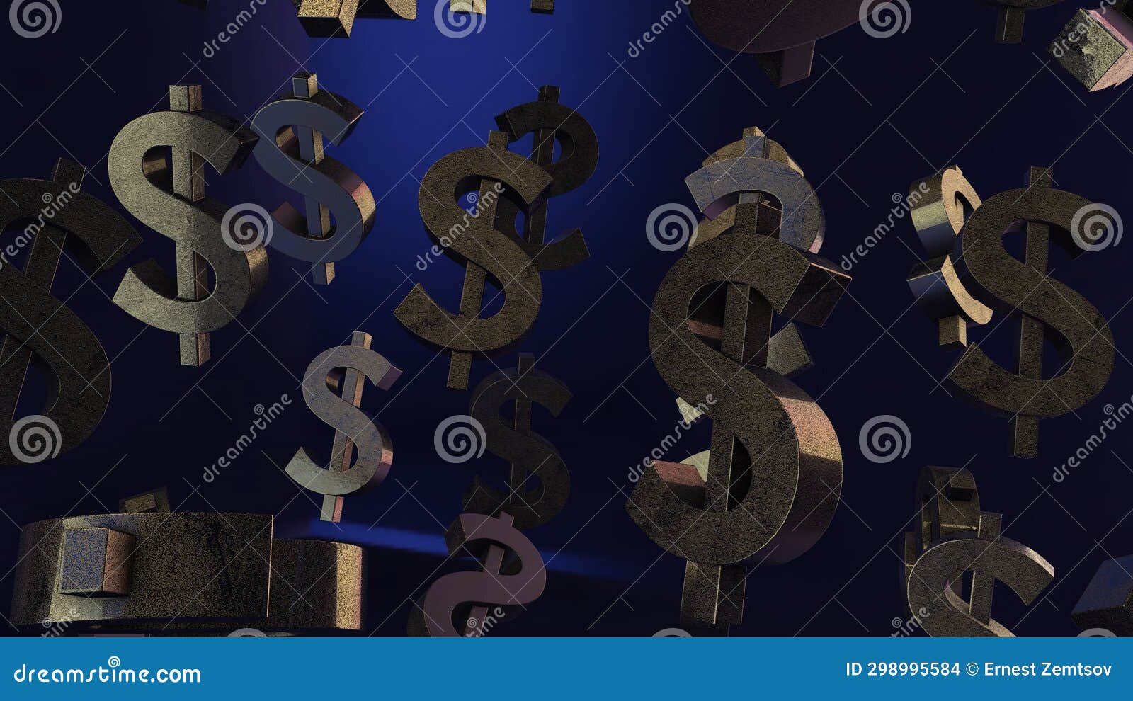Rotating Dollars 3D Spinning Golden Buck Symbol Stock Photo - Image of ...
