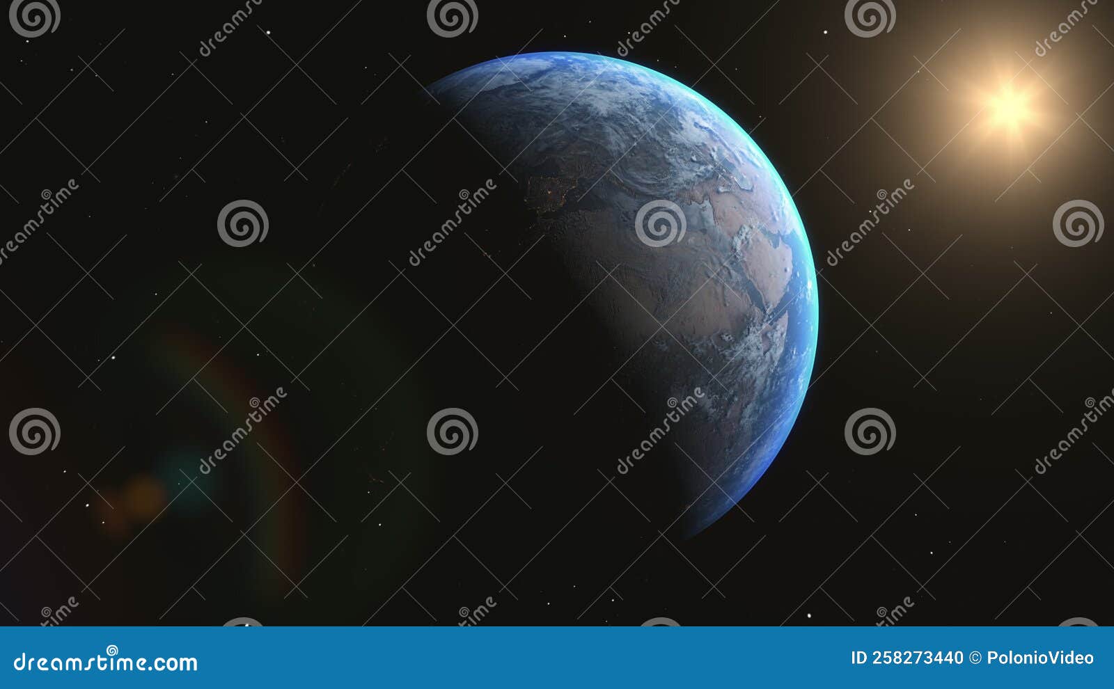 The Rotating Earth View from Satellite into the Space Stock Footage ...