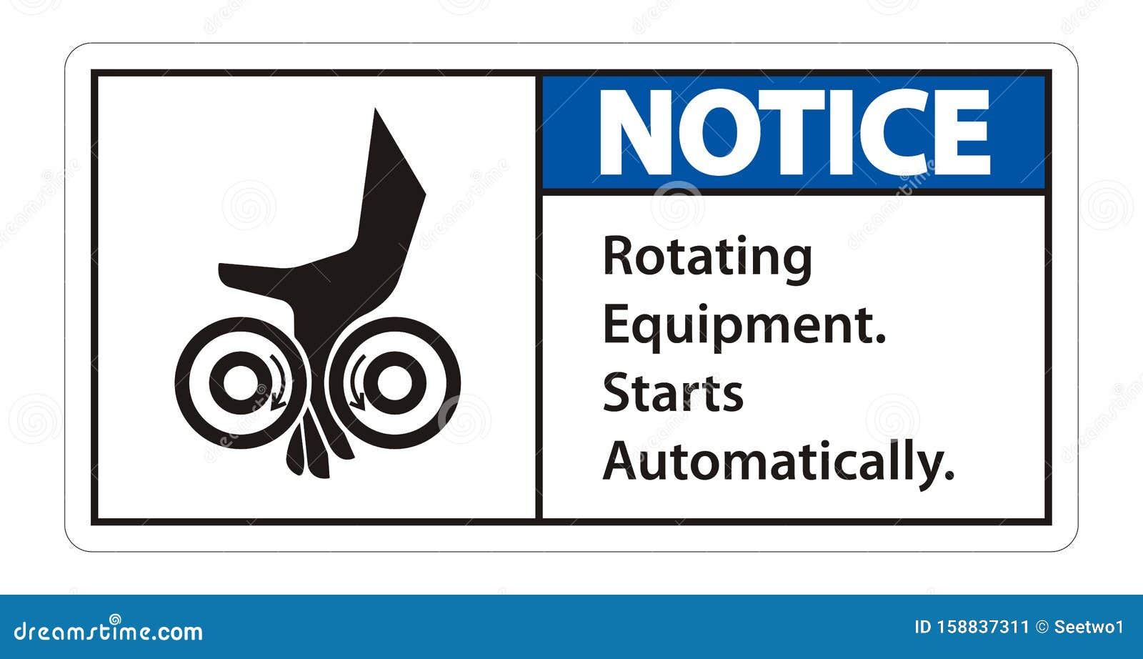 Rotating Equipment.Starts Automatically Symbol Sign Isolate on White ...