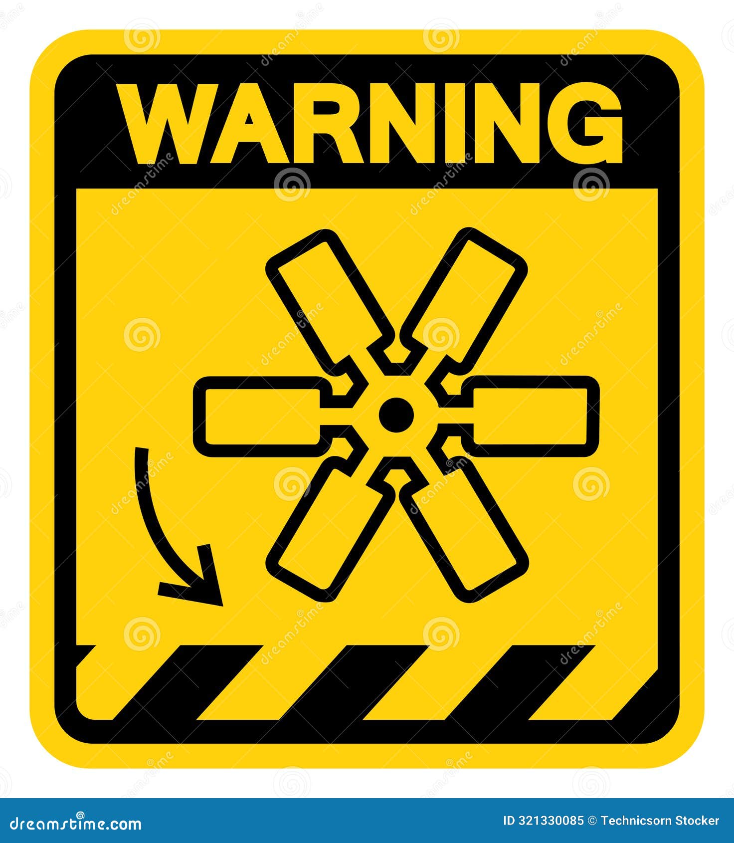 Rotating Fan Blade Warning Sign, Vector Illustration, Isolate on White ...